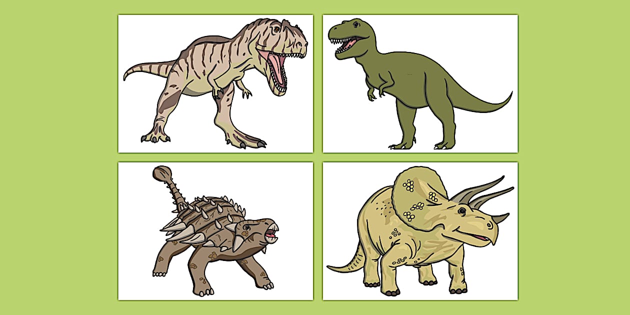 Large Dinosaur Cut-Outs - Dinosaurs Display Borders - Twinkl