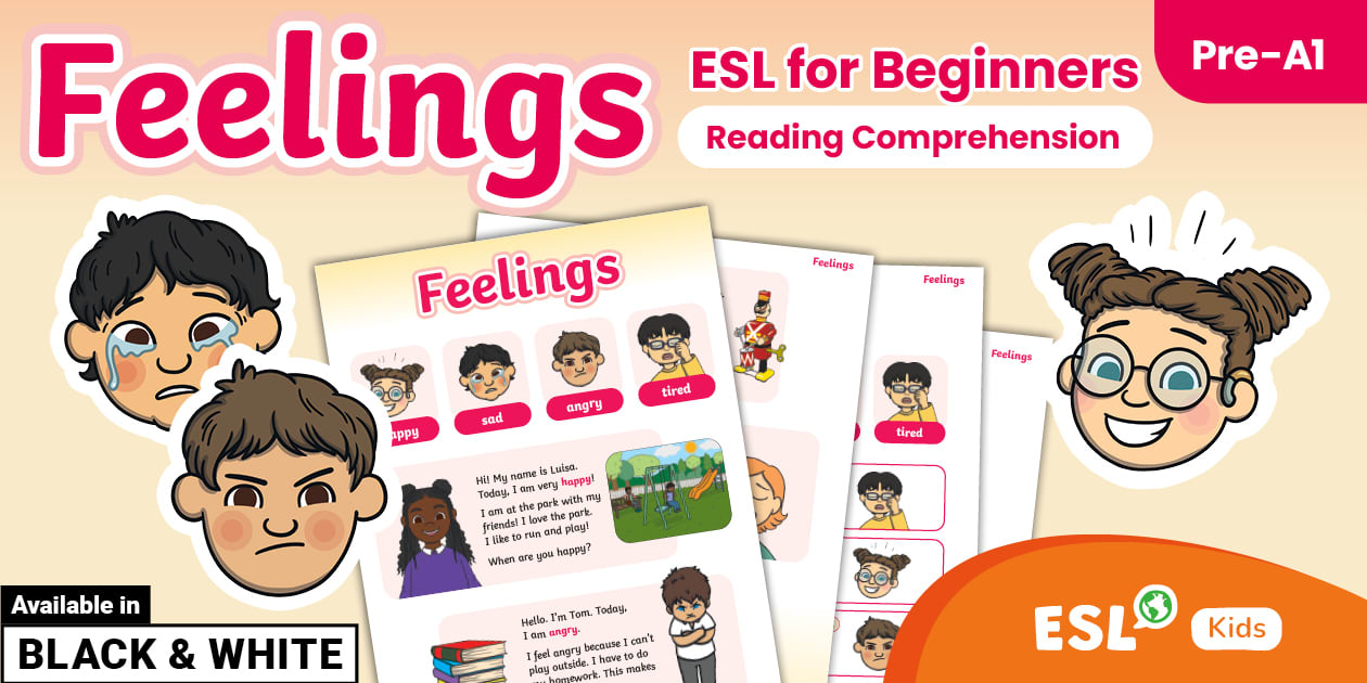 ESL Reading Comprehension: Feelings for Kids