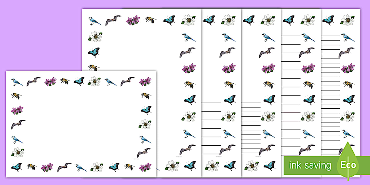 Editable Pollinators Page Border Pack (teacher made)