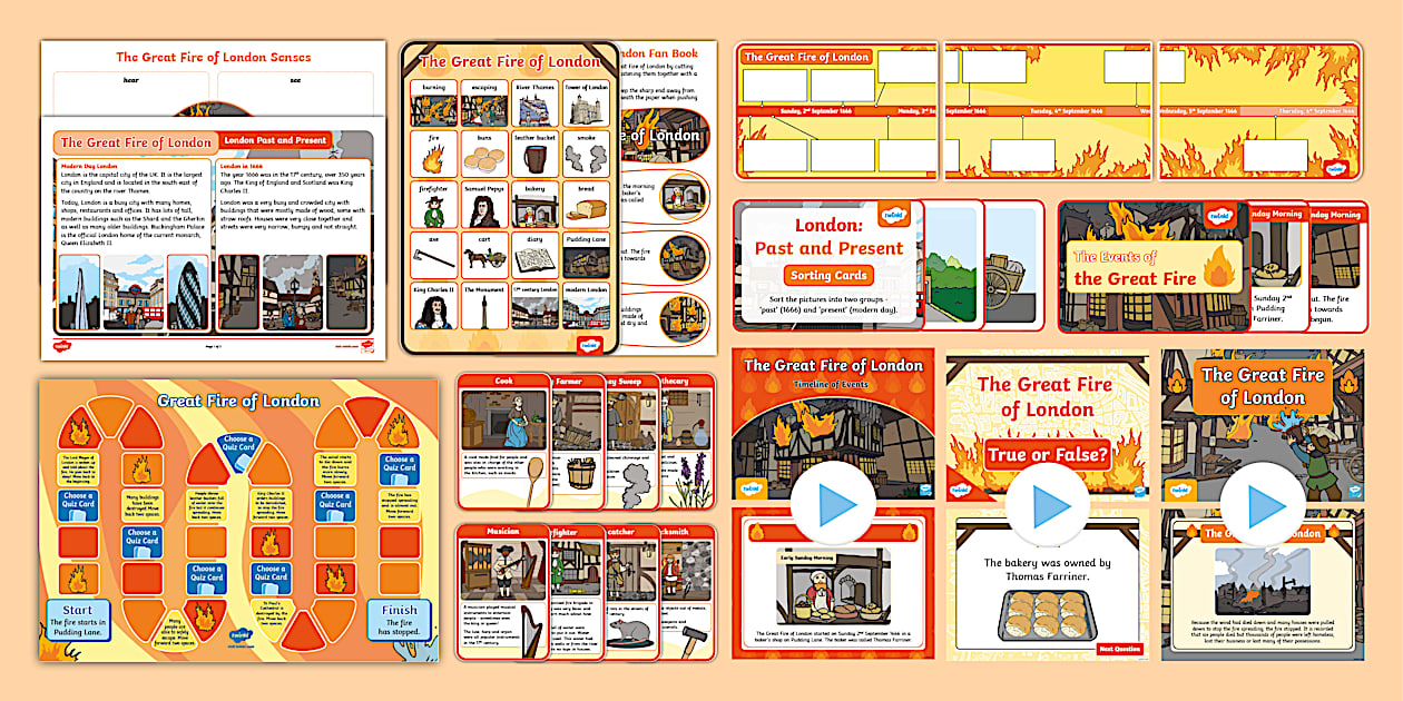 Top 10 Great Fire of London Activities Pack Primary KS1
