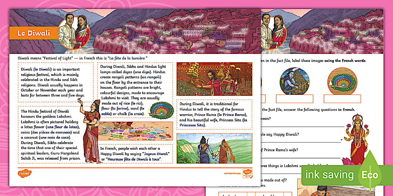 👉 French: Diwali Fact File and Activity Sheet - Twinkl