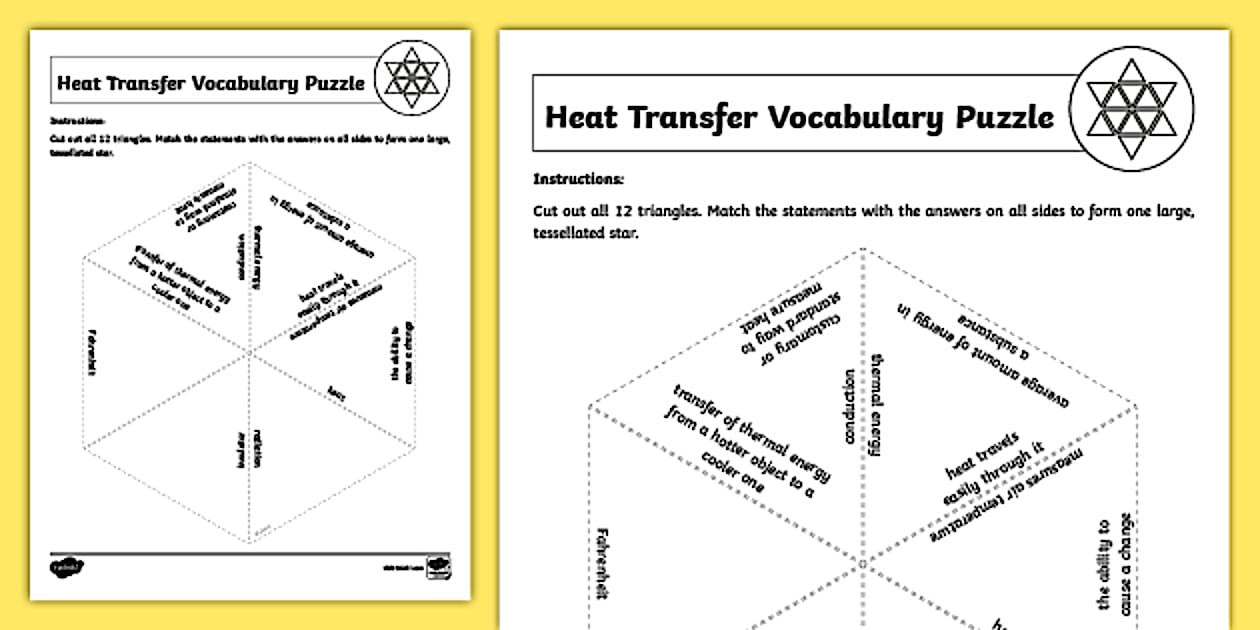 Heat Transfer Vocabulary Puzzle (teacher made) - Twinkl
