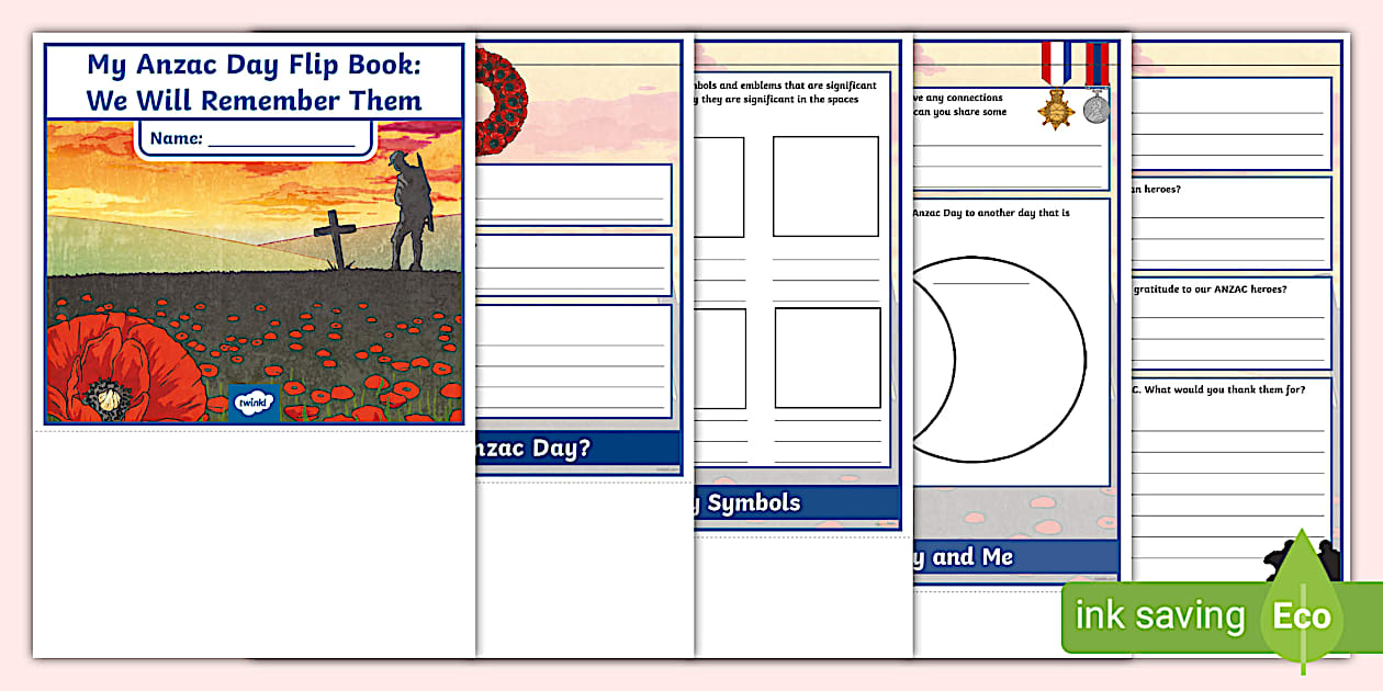 My Anzac Day Flip Book 3-6 (teacher made) - Twinkl