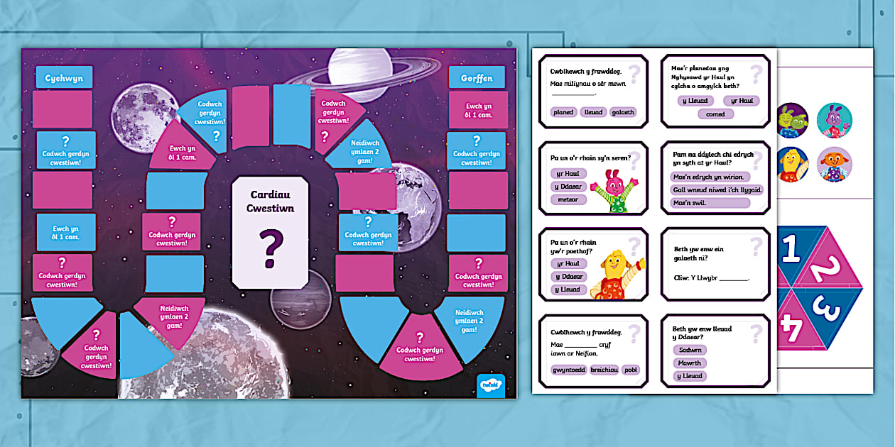 Y Gofod: Gêm Fwrdd Ffeithiau'r Gofod (Teacher-Made)