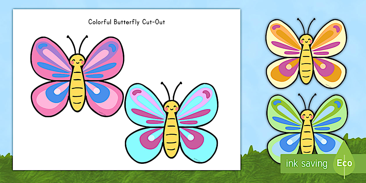 Colorful Butterfly Template Cut-Outs for Kids | Twinkl USA