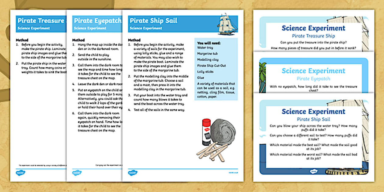 EYFS Pirate-Themed Science Experiments Resource Pack