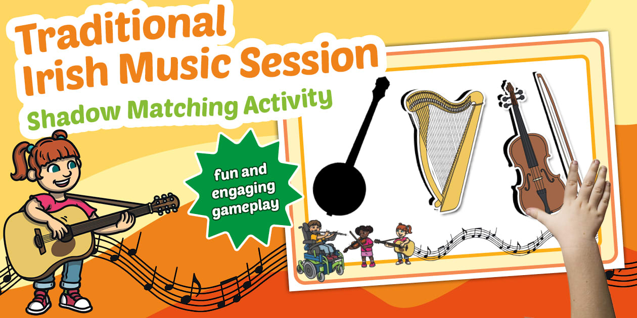 Traditional Irish Music Shadow Matching Activity