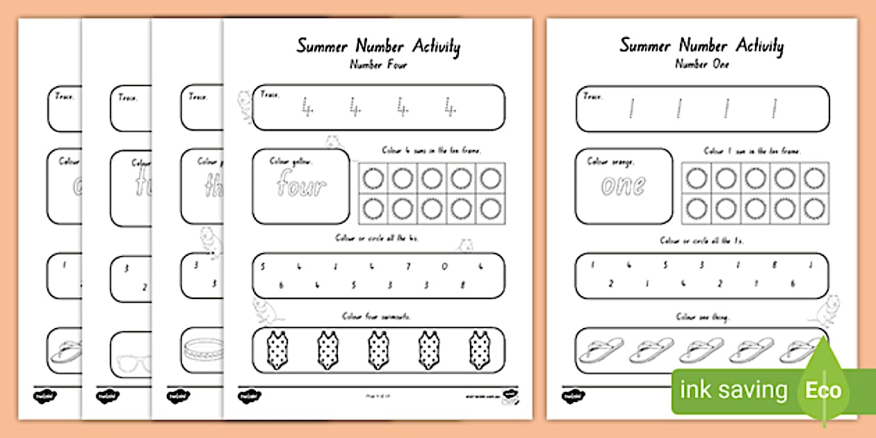 Maths Numbers 1-10 Worksheets (teacher made) - Twinkl