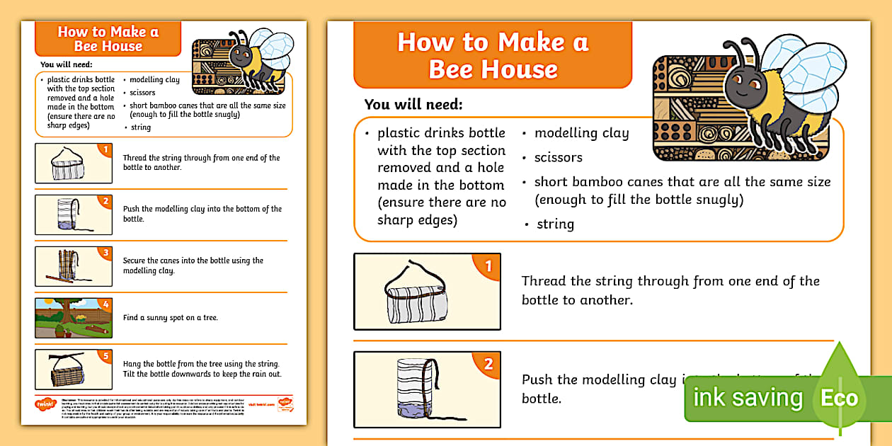 How to Make a Bee House Instructions | Twinkl | EYFS