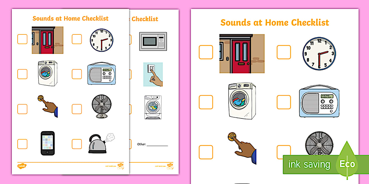 Phase 1 Phonics Sounds at Home Checklist (teacher made)