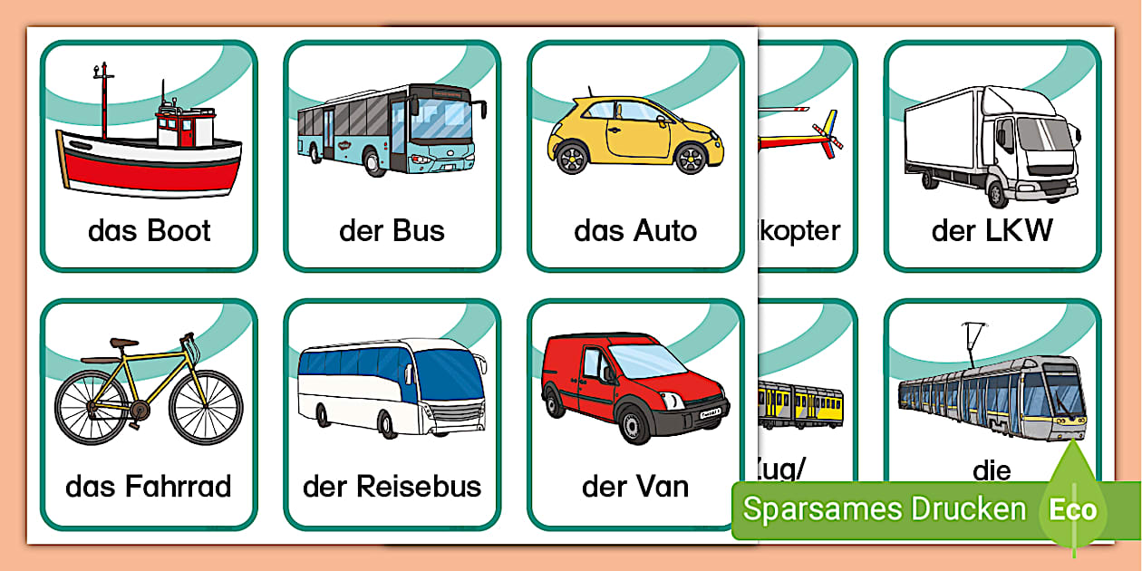 Fahrzeuge I Wort- und Bildkarten (Teacher-Made) - Twinkl