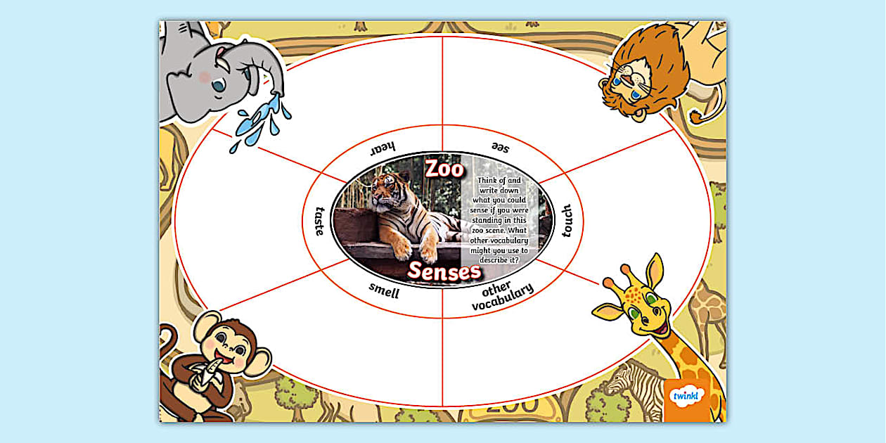 Zoo Senses Around the Table - Twinkl English