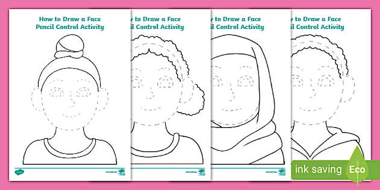 Drawing Faces | Pencil Control Activity Pack | Twinkl | EYFS