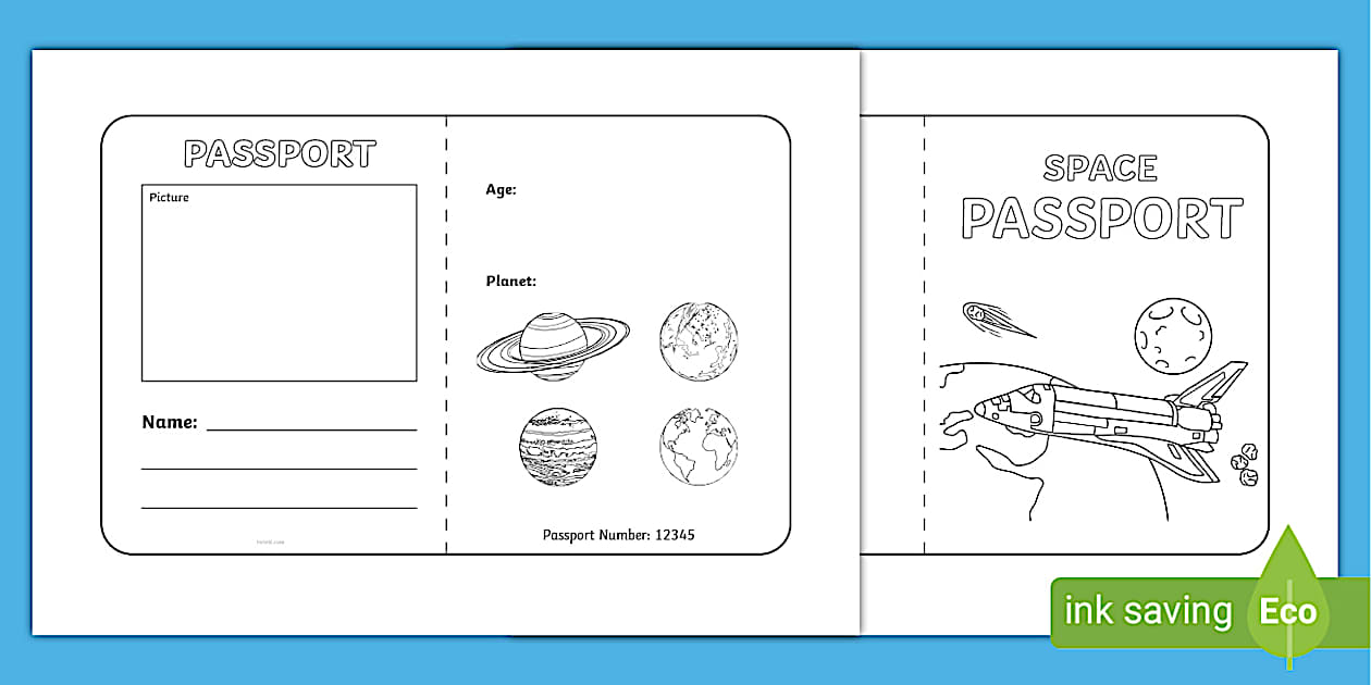EYFS Simple Space Passport (teacher made) - Twinkl