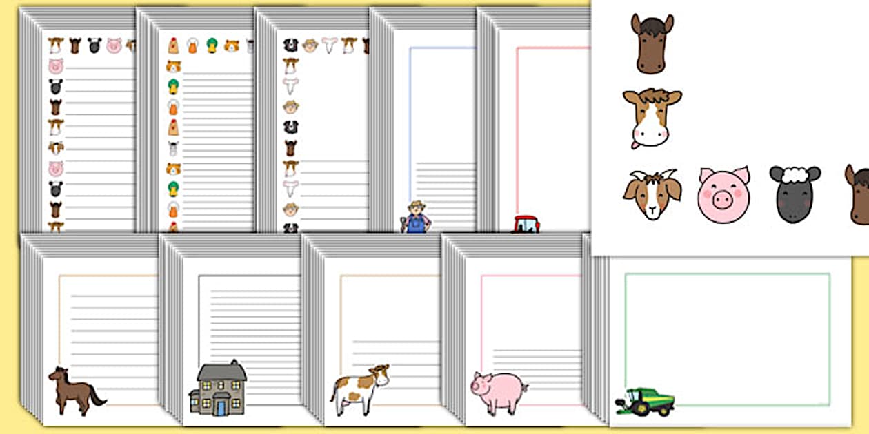 Editable Farm Page Borders Pack (teacher made) - Twinkl