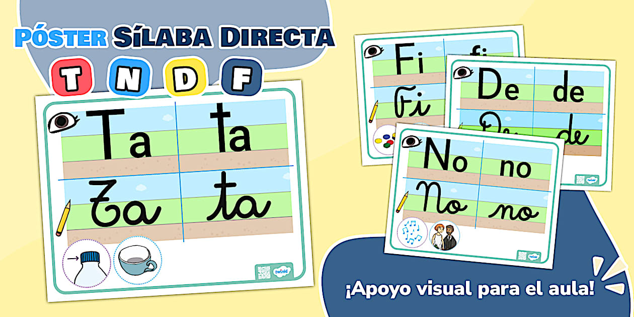 Sílabas Directas | T | N | D | F | Poster | Cielo | Ligada