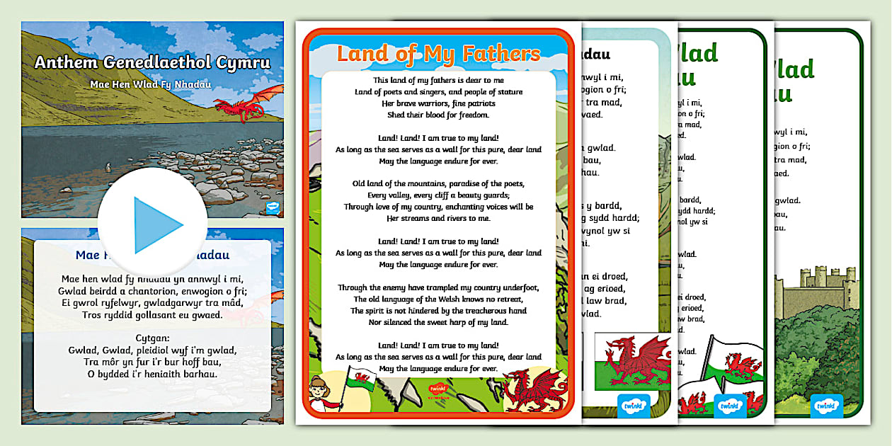 National Eisteddfod of Wales Printable. Welsh Anthem Lyrics