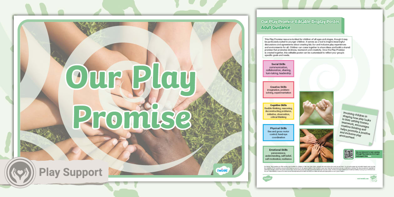 Our Play Promise Editable Display Poster - Twinkl