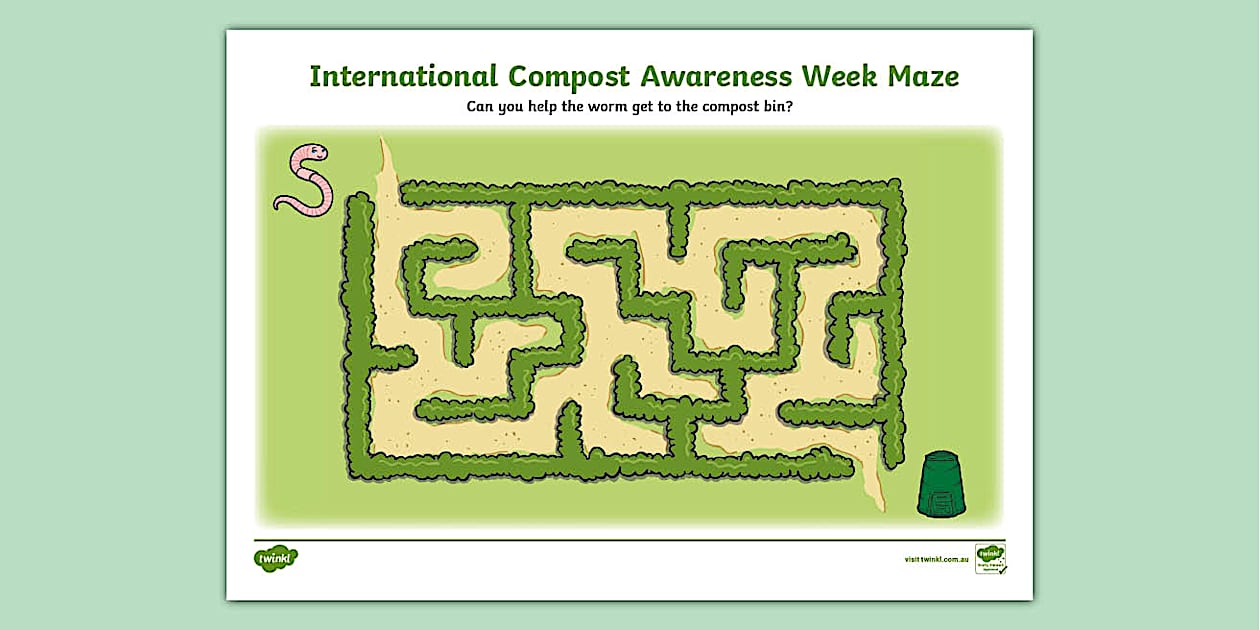 International Compost Awareness Week Maze - Twinkl