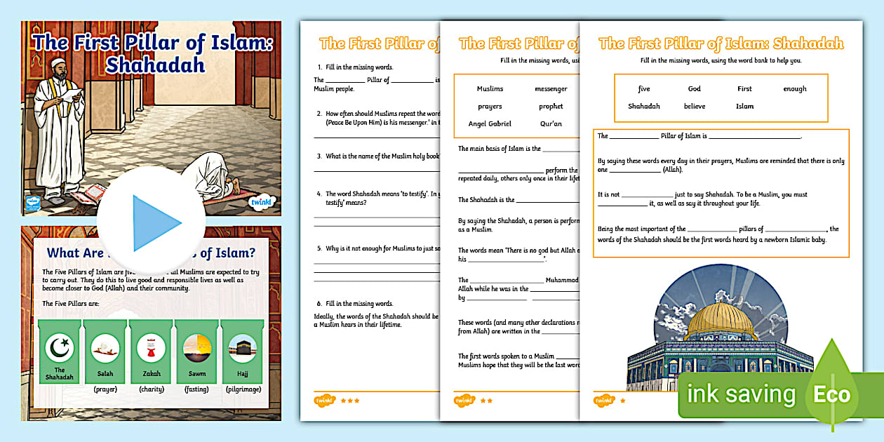 The First Pillar of Islam: Shahada KS2 Resource Pack