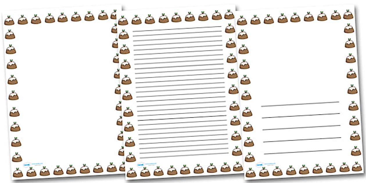 Portrait Christmas Pudding Page Borders (teacher made)