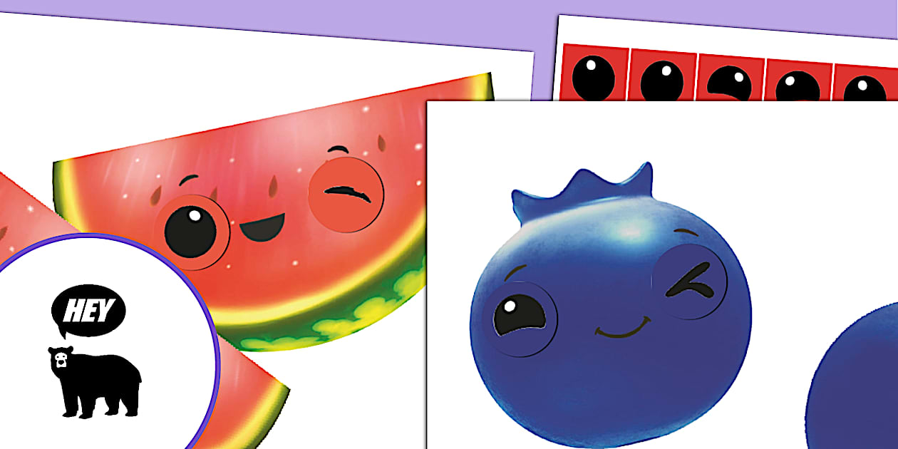 Hey Bear Sensory: Make a Fruit Face Sticker Activity