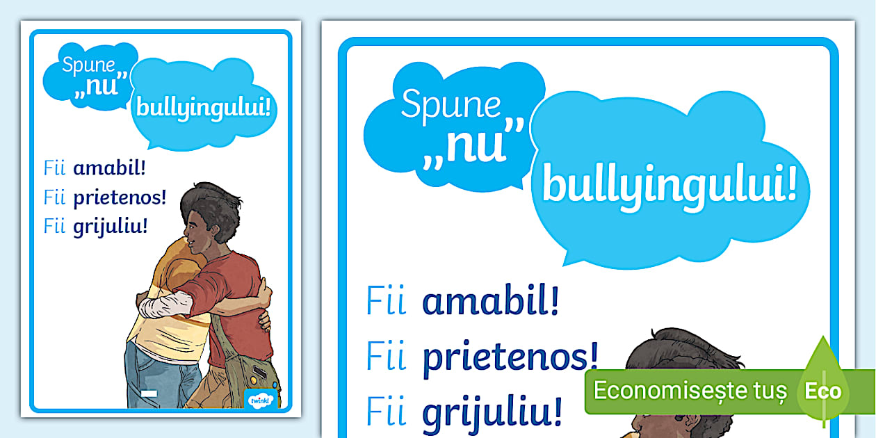 Spune „nu” bullyingului! – Planșă 9-12 ani - Twinkl