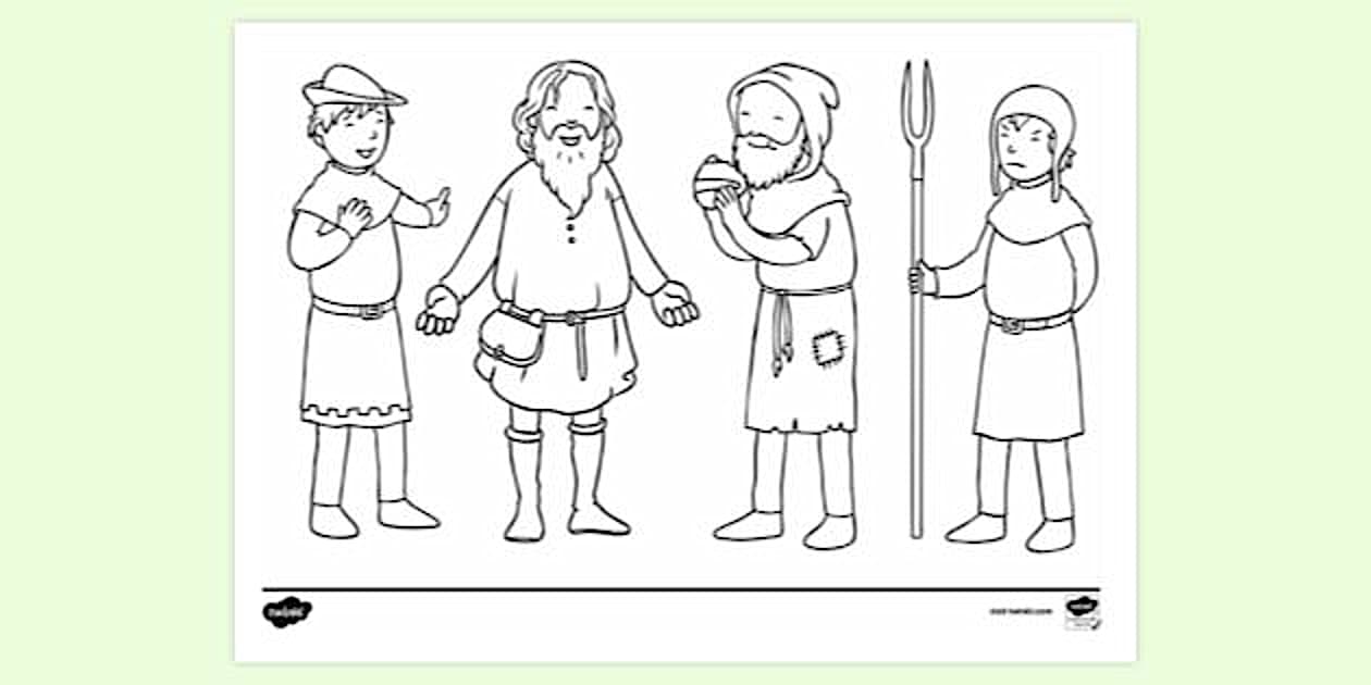 Robin Hood’s Merry Men Colouring Sheet - Resources - Twinkl