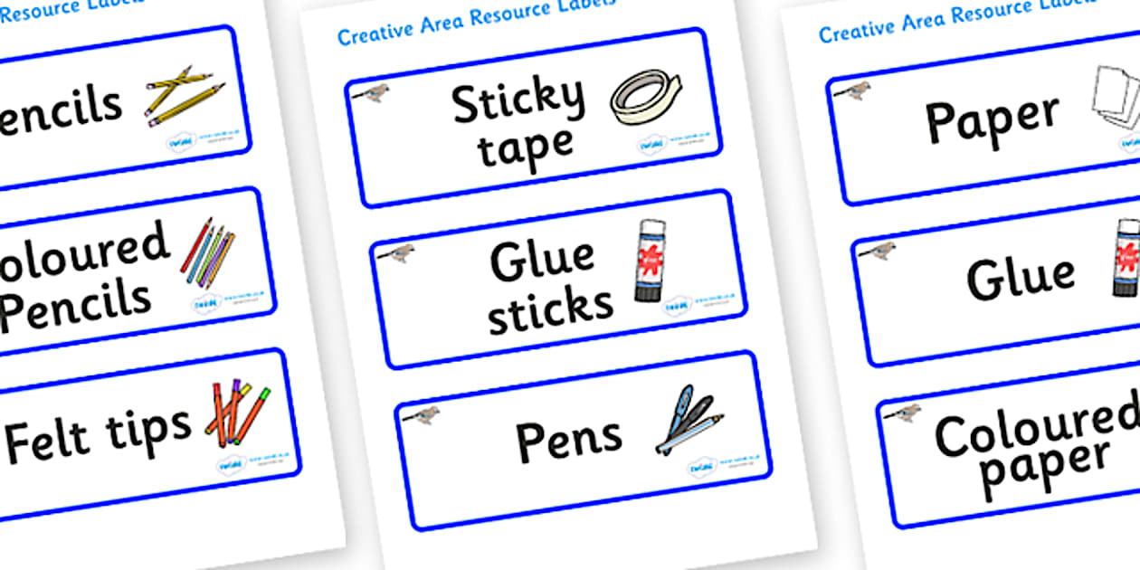 Jay Themed Editable Creative Area Resource Labels - Twinkl