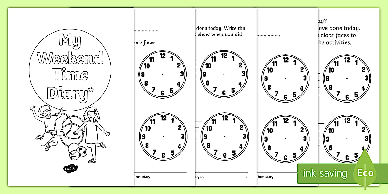Weekend Time Diary (teacher made) - Twinkl