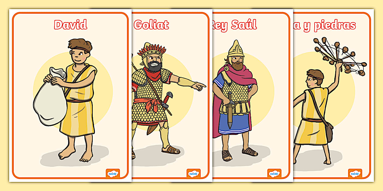 Pósters: Imágenes de David y Goliat para imprimir - Twinkl