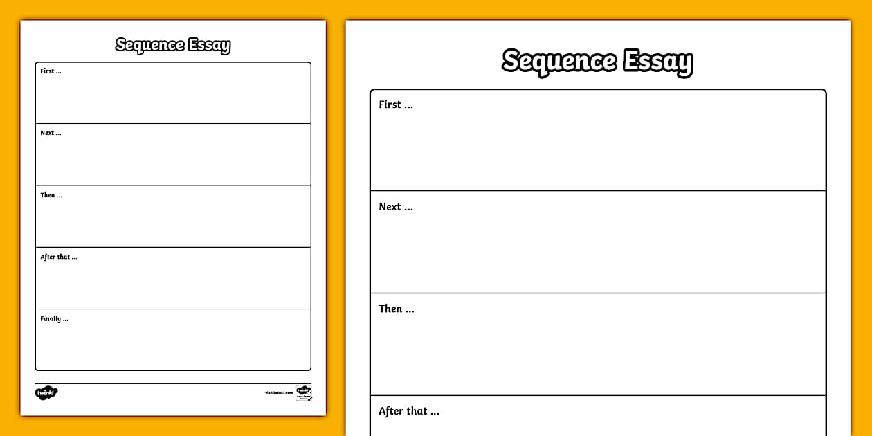 Sequence Essay Outline for 6th-8th Grade (teacher made)