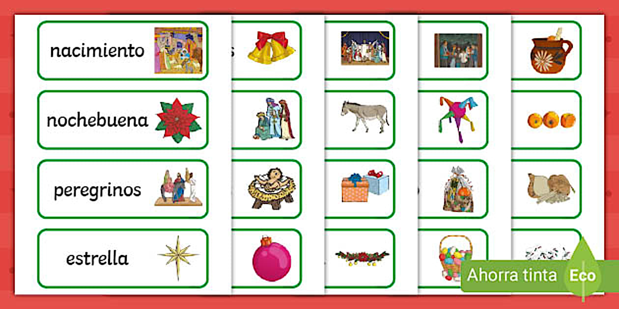 Tarjetas de vocabulario: Navidad en México