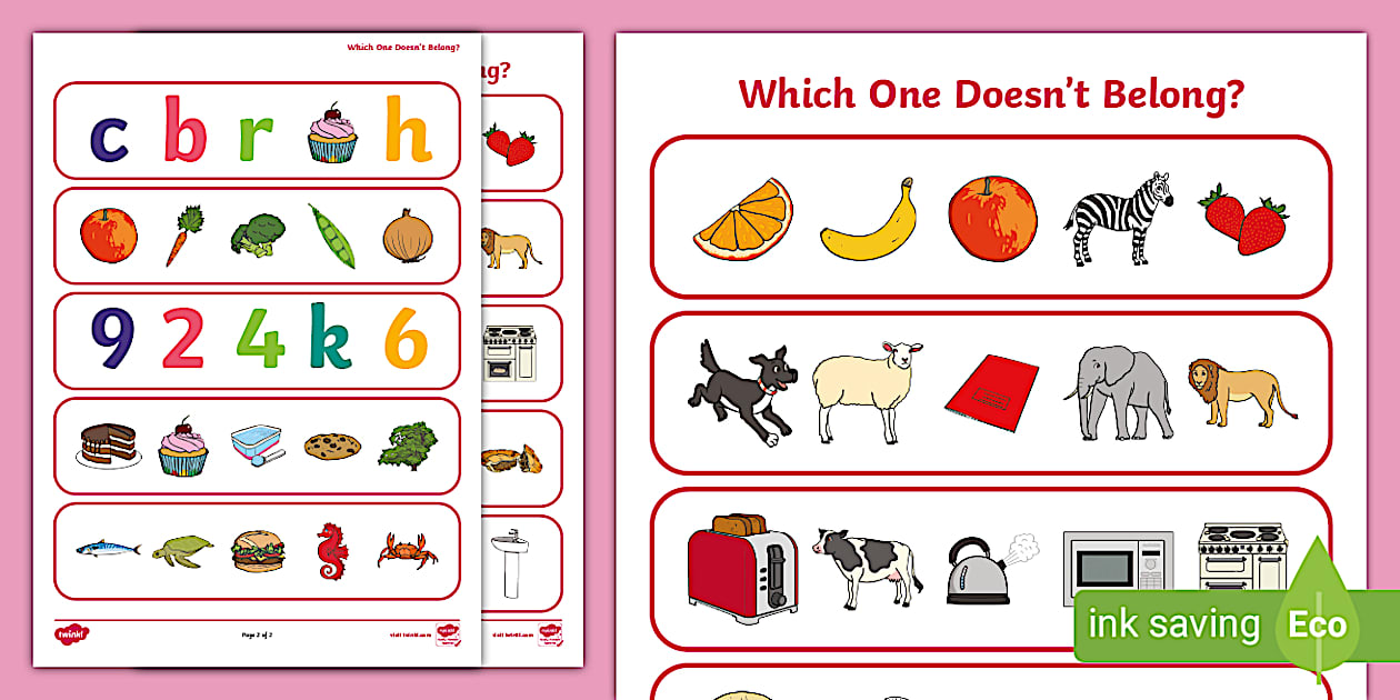 Which One Doesn't Belong Activity - Twinkl