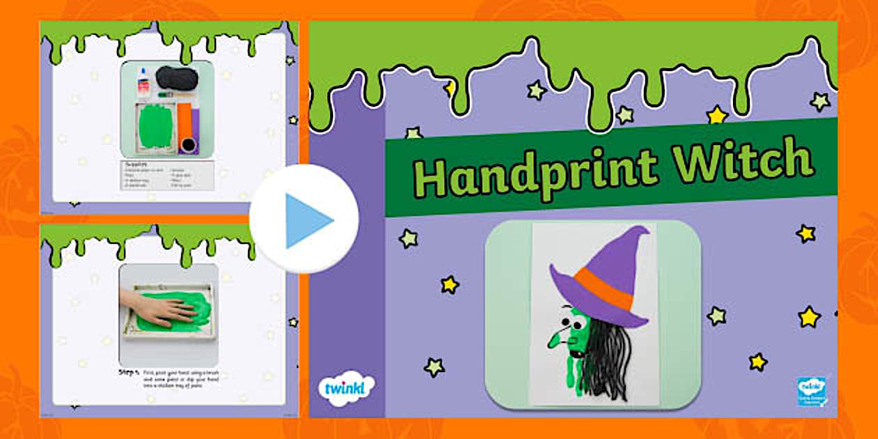 Handprint Witch Craft Instructions PowerPoint (teacher made)