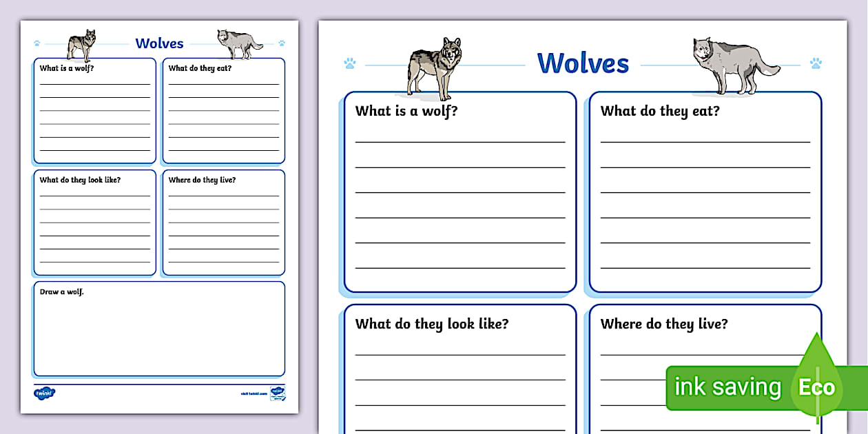 Wolves Fact File Template,Wolf Fact File (Lehrer gemacht)