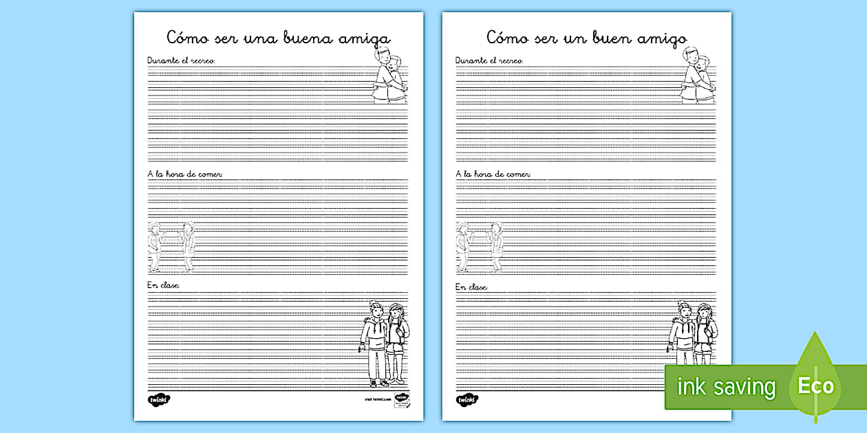 Ficha de actividad: Cómo ser un buen amigo - Twinkl