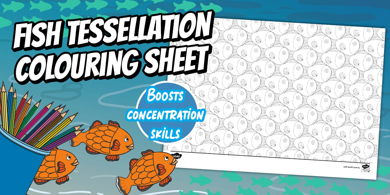 * NEW * Fish Tessellation Colouring Sheet