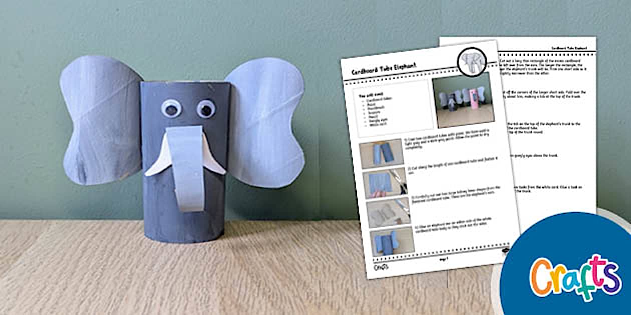 Cardboard Tube Elephant (teacher made) - Twinkl