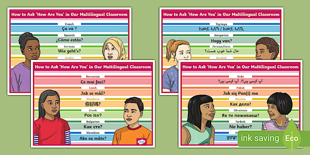 EAL Multilingual Classroom Poster - How Are You?