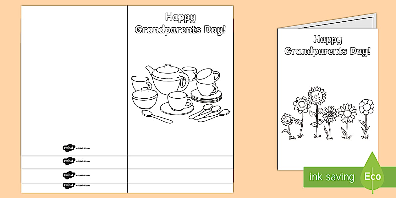 Grandparents Day Coloring Cards (teacher made) - Twinkl