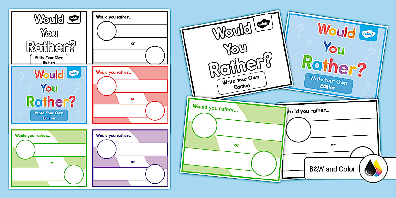 Would You Rather? Question Cards - Write Your Own Edition
