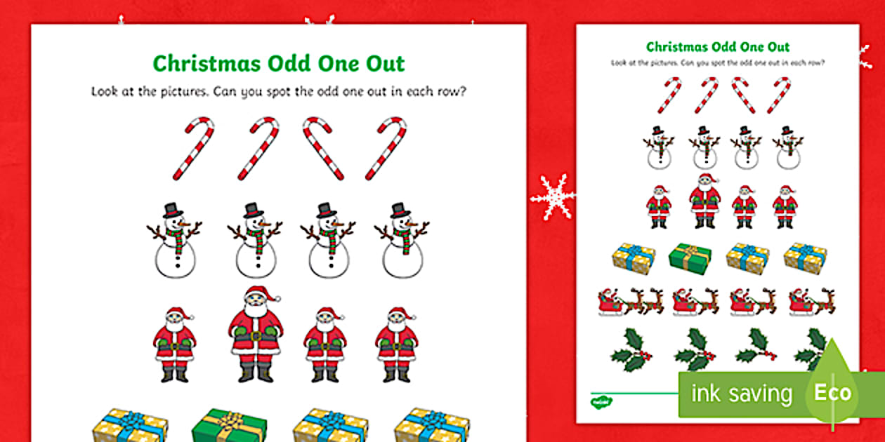 👉 EYFS Christmas Odd One Out - Twinkl