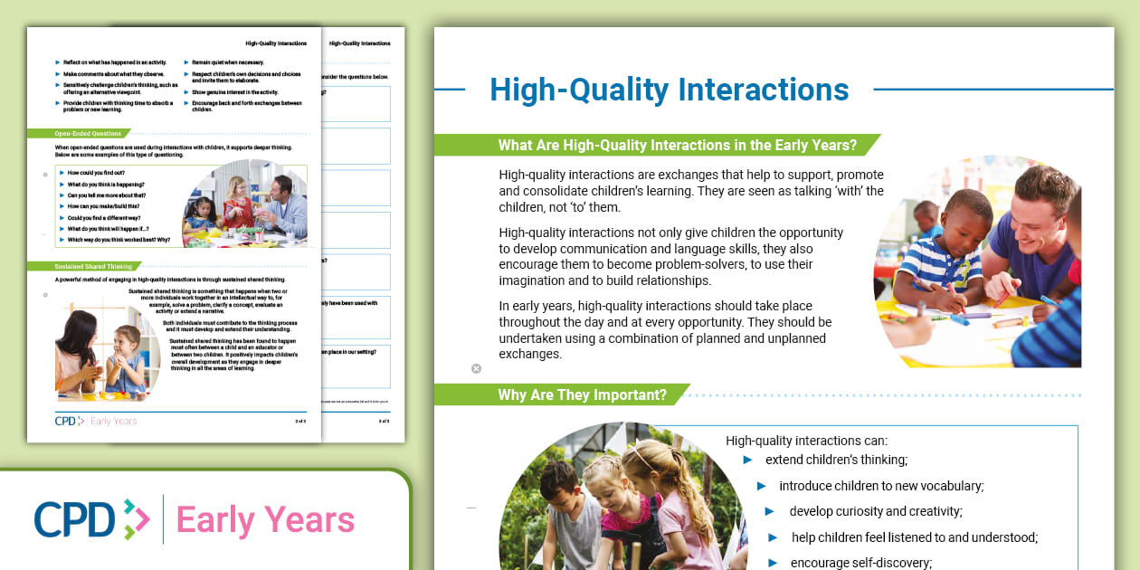 High-Quality Interactions | Handout (teacher made) - Twinkl