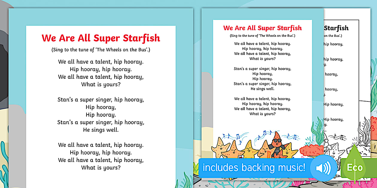 Starry-Eyed Stan We Are All Super Starfish Song Lyrics