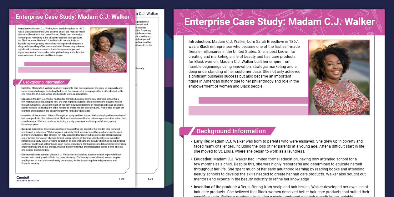 Enterprise Case Study: Madam C.J. Walker (teacher made)