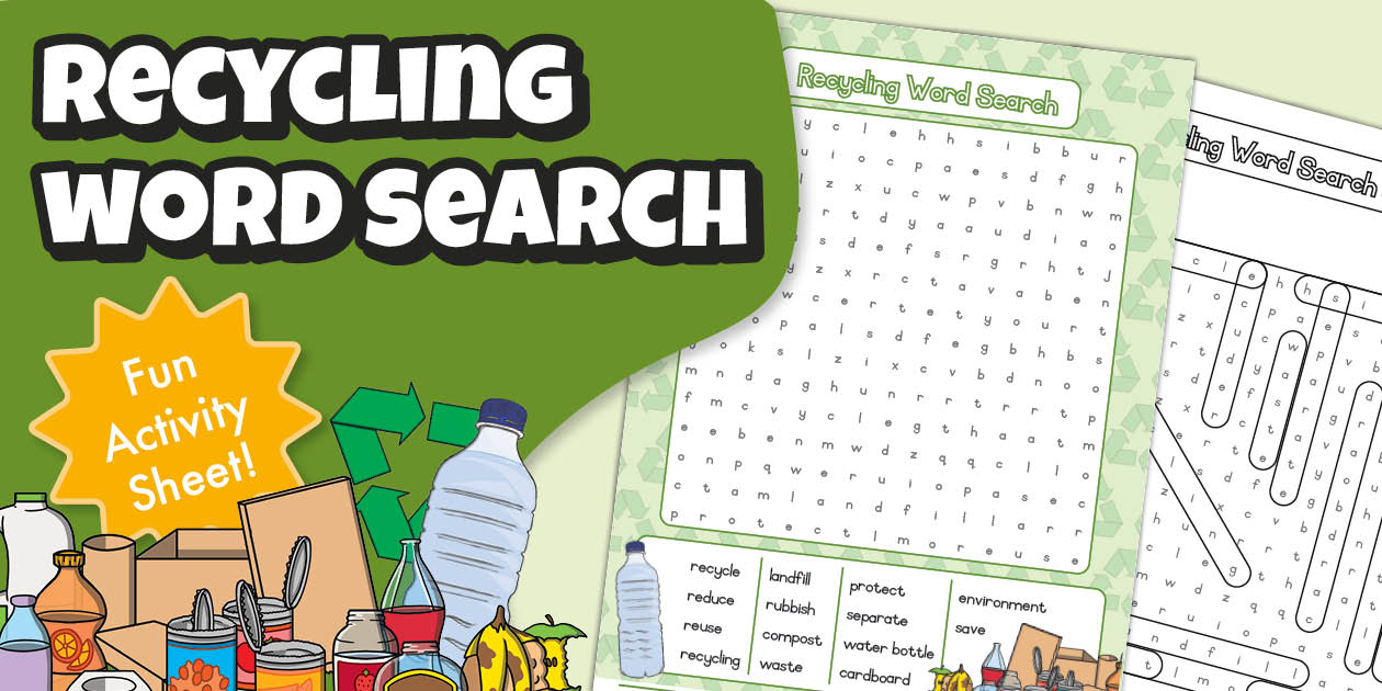 Grade 3 Life Skills Term 2 Recycling Word Search(CAPS Aligned)