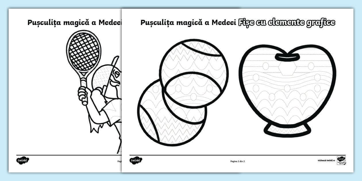 Pușculița magică a Medeei – Fișe cu elemente grafice