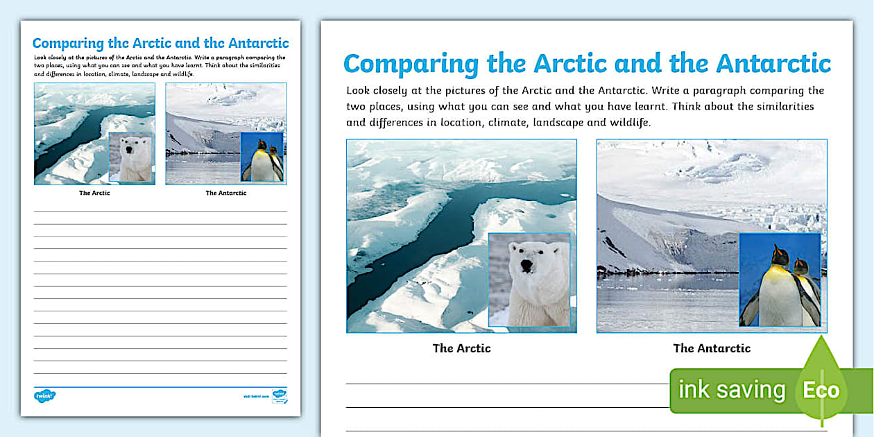 Comparing the Arctic and Antarctic Worksheet - Twinkl