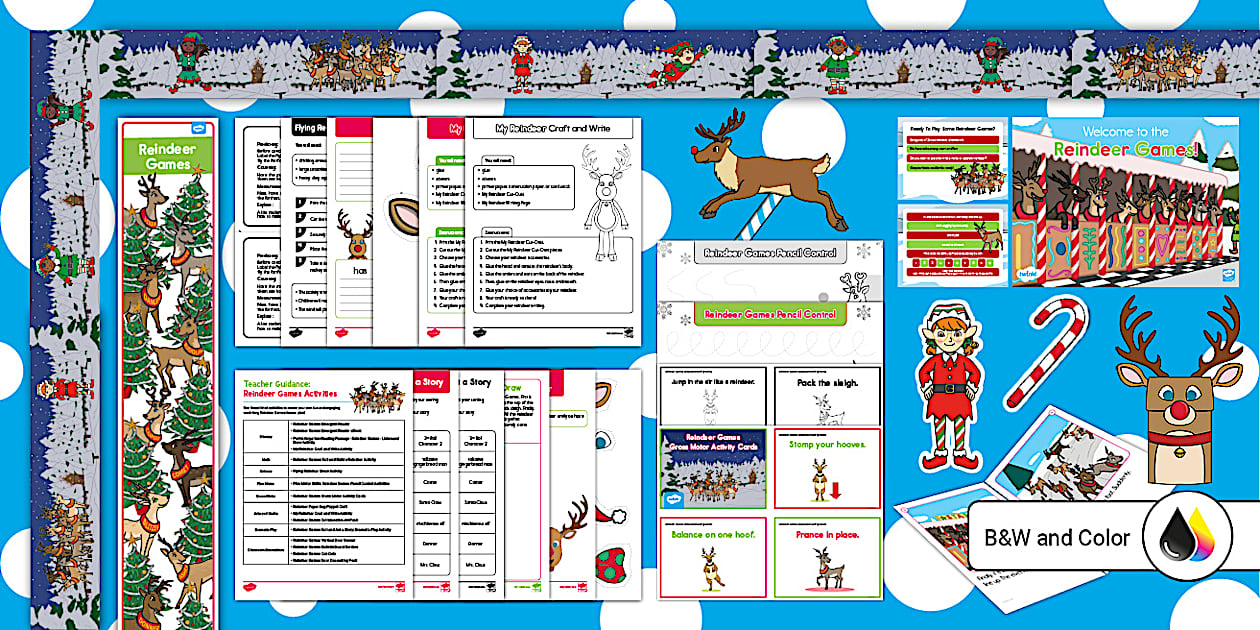 Reindeer Games Activity Pack for PK-1st Grade (Teacher-Made)